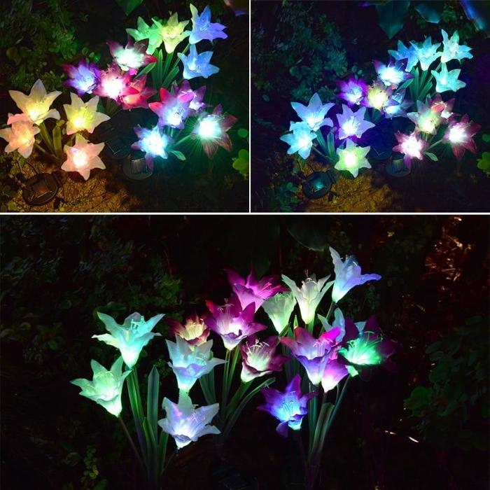 Solar-LED-Lilien Lichter für Ihren Garten als Gartendekoration und ...